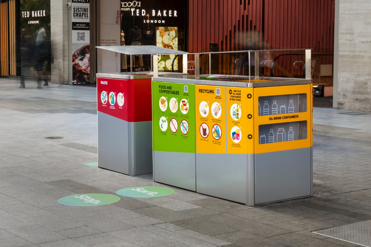 Rundle Mall Waste Stream Bins - Spark
